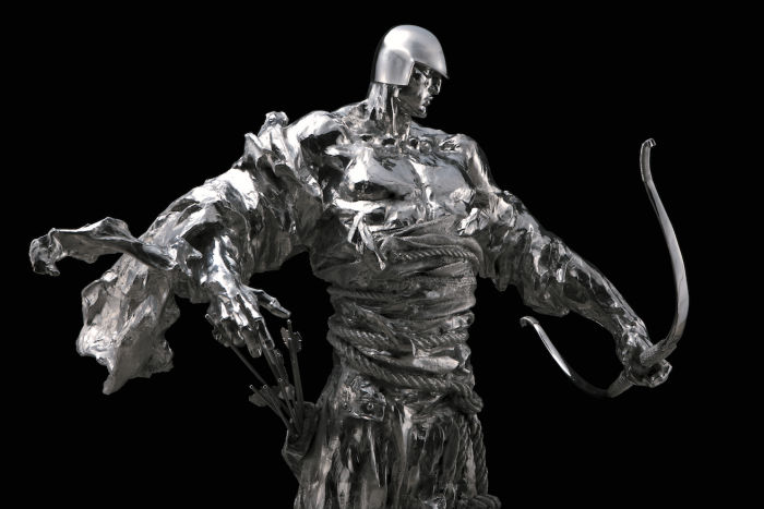 Sculptor Ren Zhe creates heroes in his large-scale stainless steel ...