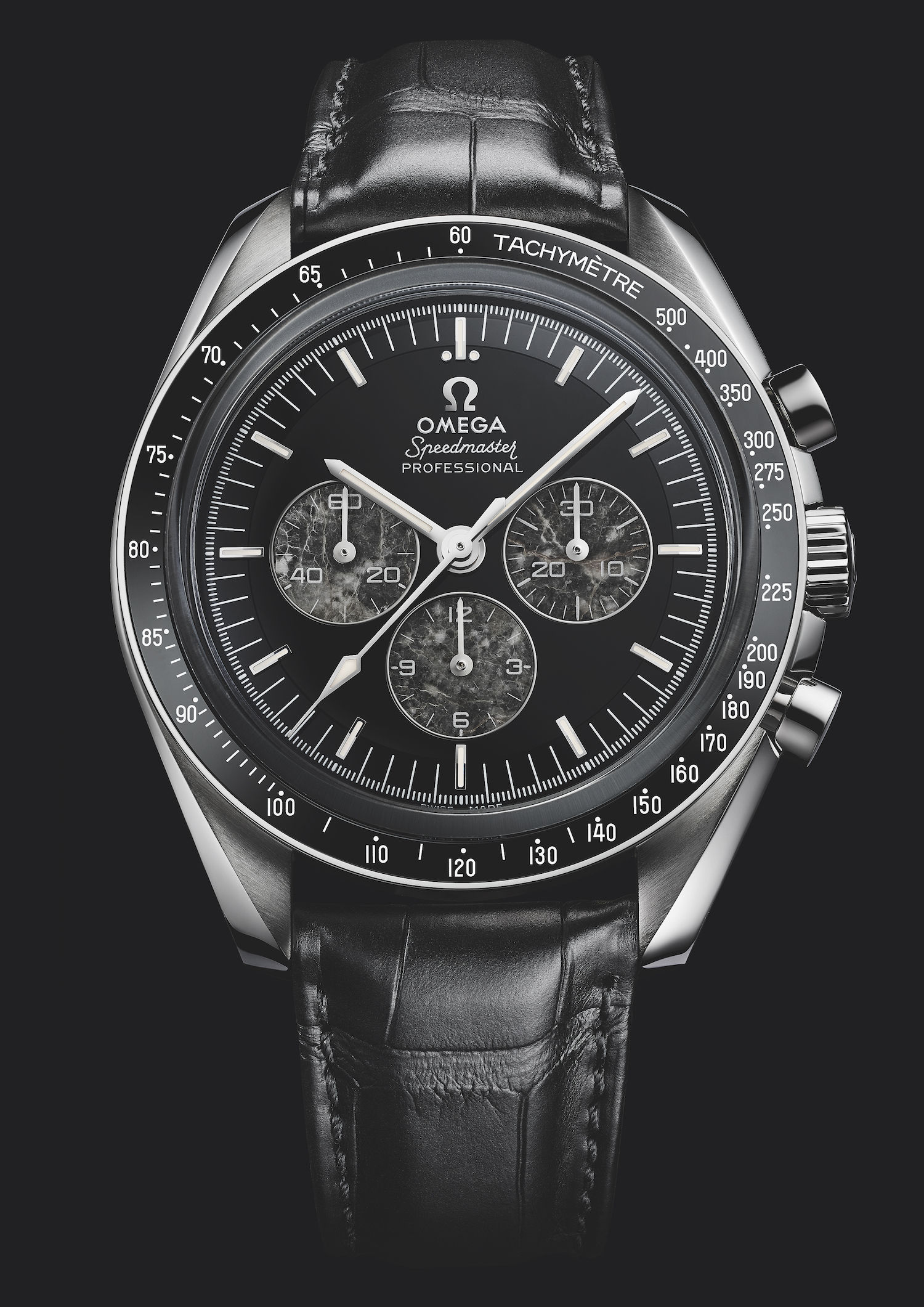 Omega's new Speedmaster Moonwatch has actual moon meteorite in it