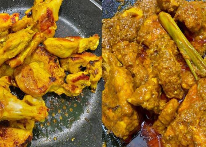 Ayam percik ala pasar malam, mudah tanpa perlu diperap lama!