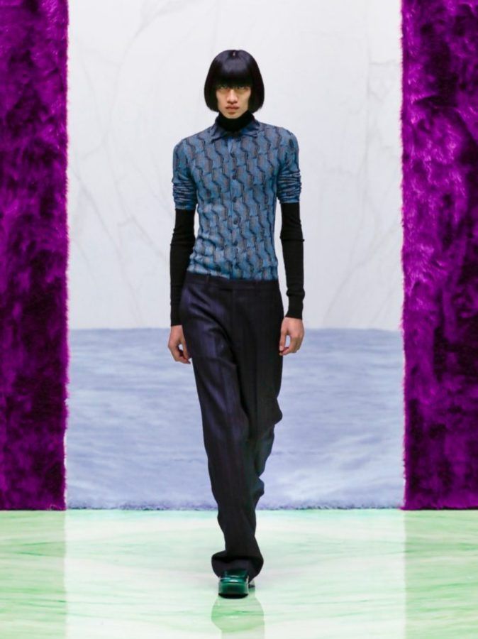 Prada's Raf Simons makes a case for male bodysuits