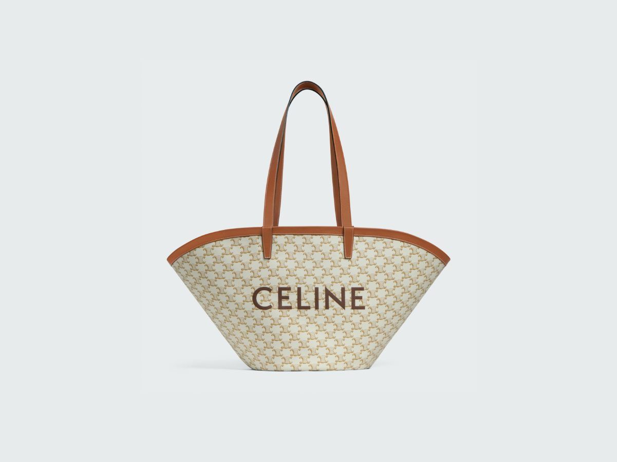 Celine redesigns the Triomphe Canvas in white for Spring/Summer 2021