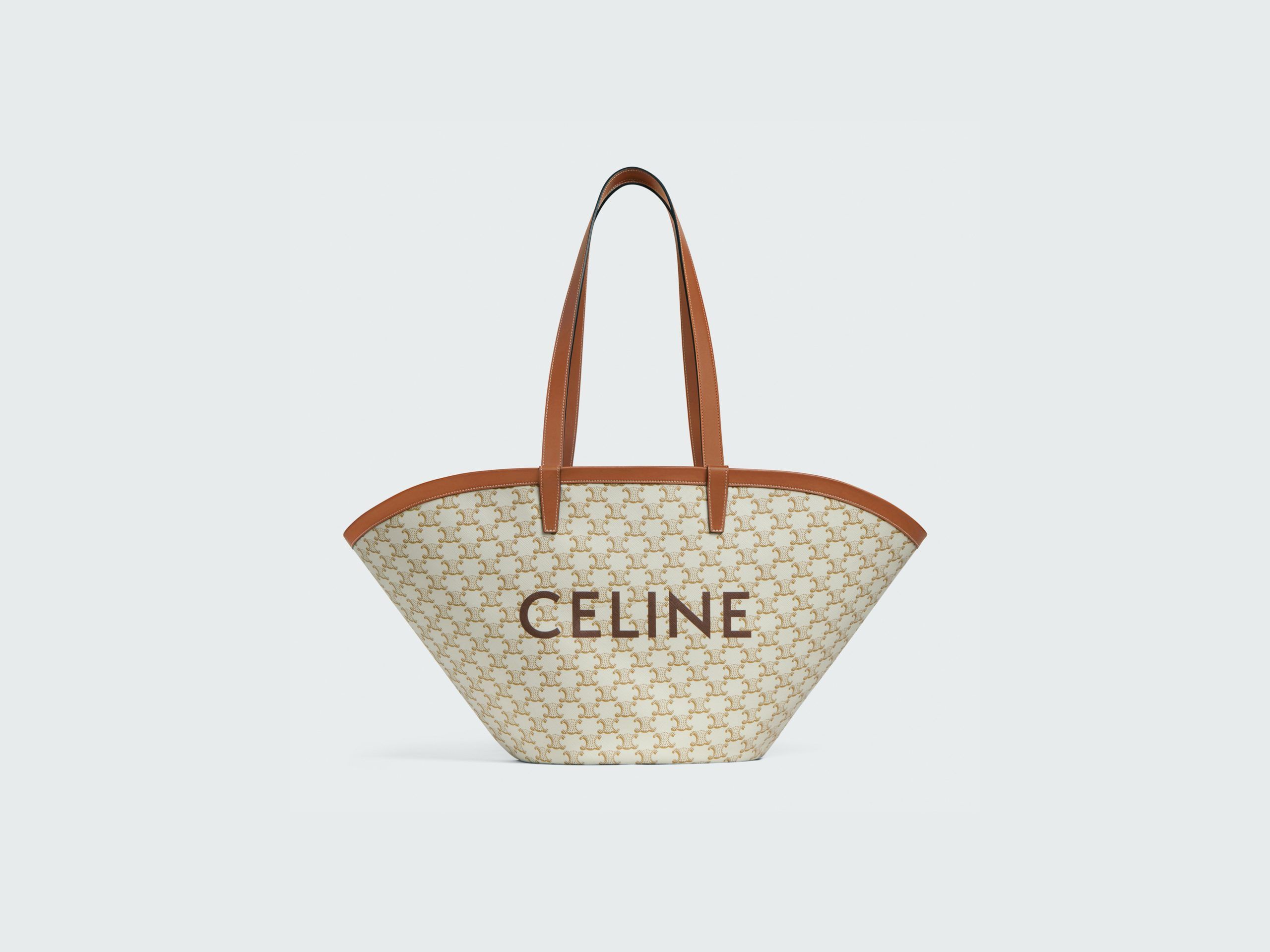 Celine redesigns the Triomphe Canvas in white for Spring/Summer 2021