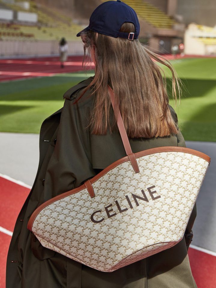 Celine redesigns the Triomphe Canvas in white for Spring/Summer 2021