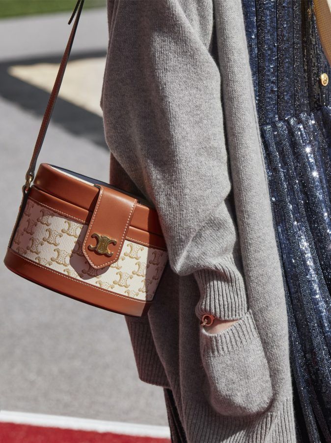 Celine redesigns the Triomphe Canvas in white for Spring/Summer 2021