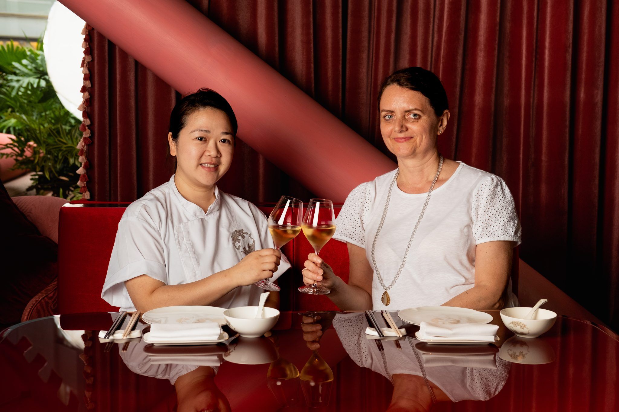 Fuchsia Dunlop and Theign Phan on balance at Grand Majestic Sichuan