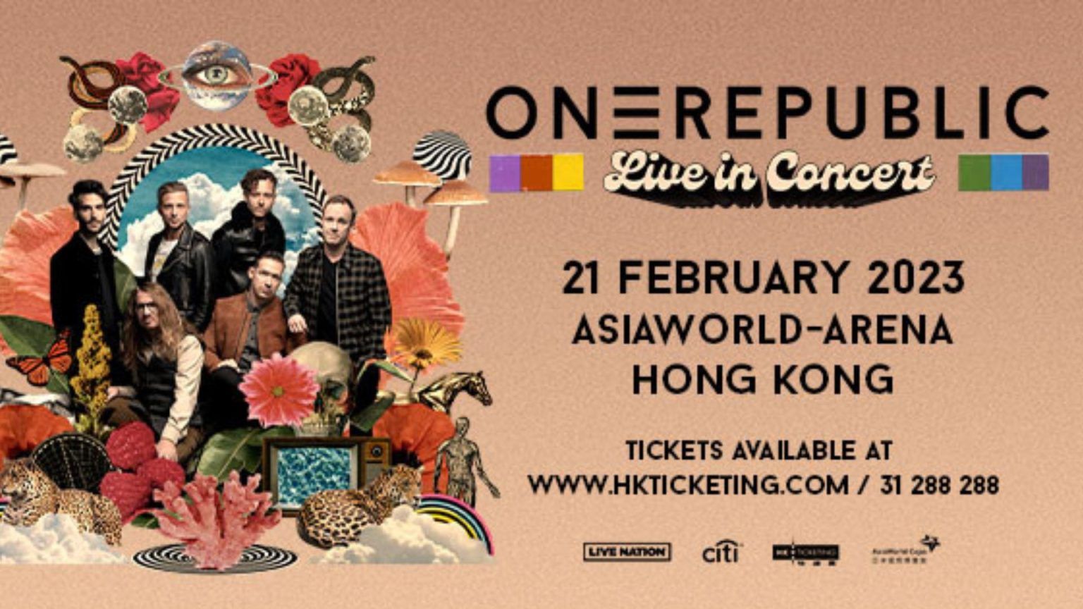 A OneRepublic concert is happening in Hong Kong in February 2023