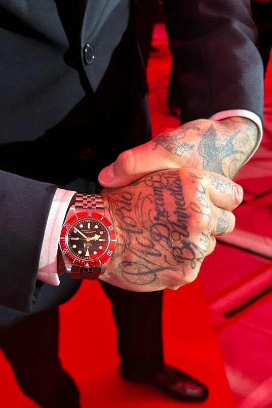 David Beckham Wears the New Tudor Black Bay at The Londoner Macau