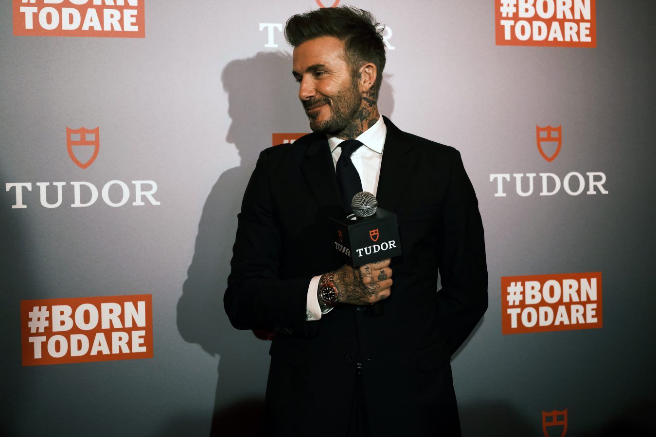 David Beckham Wears the New Tudor Black Bay at The Londoner Macau