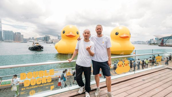 Massive "Double Ducks" bring joy to Victoria Harbour