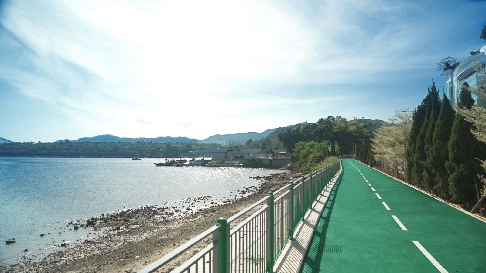 Hong Kong's Sam Mun Tsai waterfront cycle track in Tai Po is now open