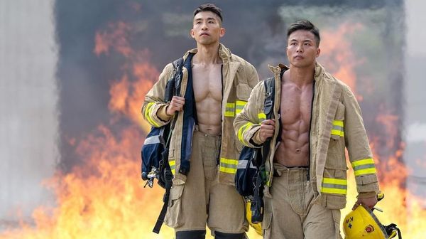 Hong Kong firefighters unveiled the calendar with muscular physiques