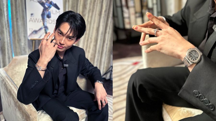 L/R WRIST: Win Metawin Shines While Wearing all-black Prada