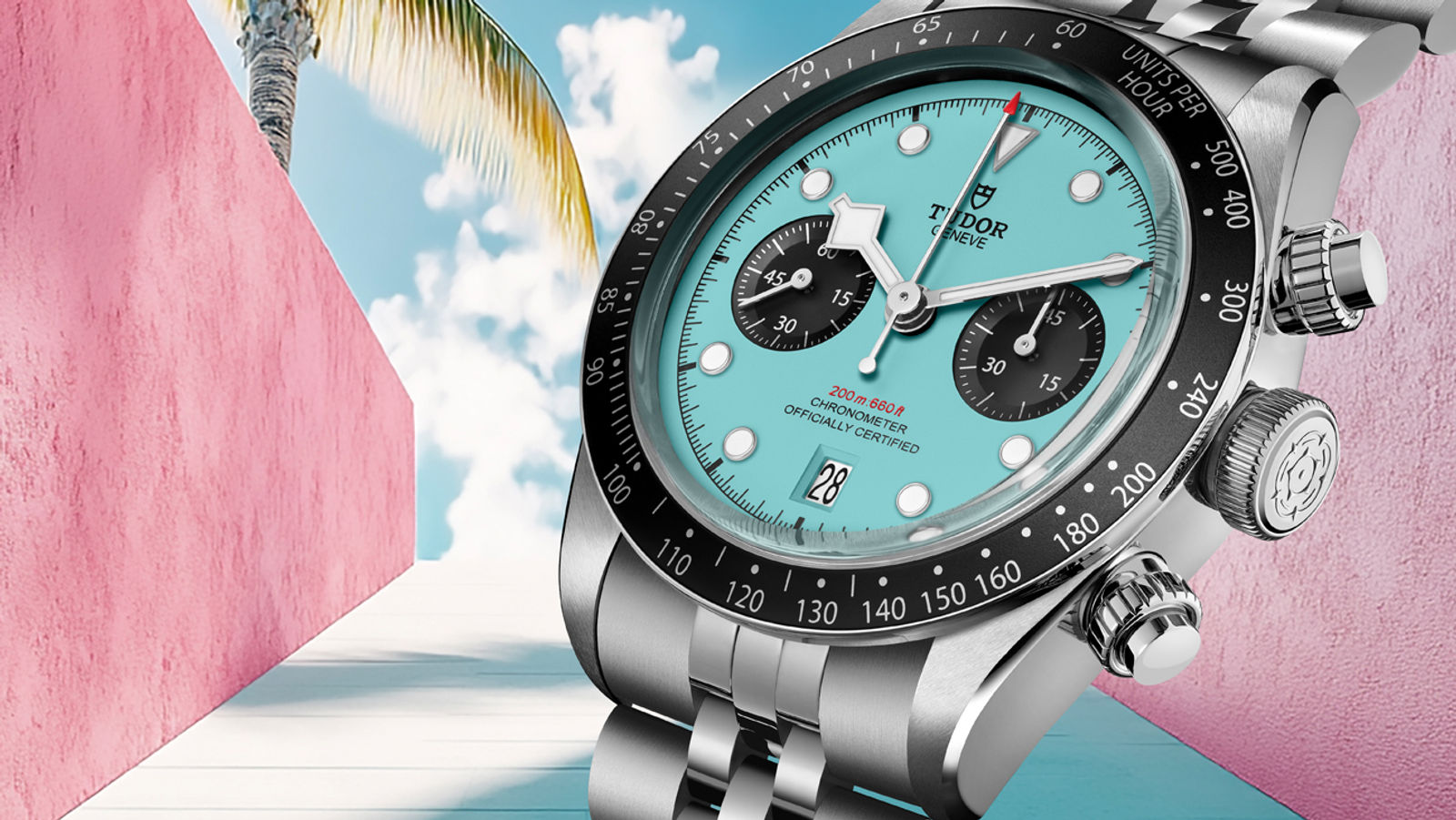 TUDOR Goes "Flamingo Blue" In New Black Bay Chrono Watch