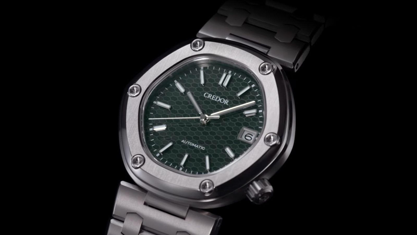 Credor's Locomotive Drops in Main Collection With Green Geometric Dial