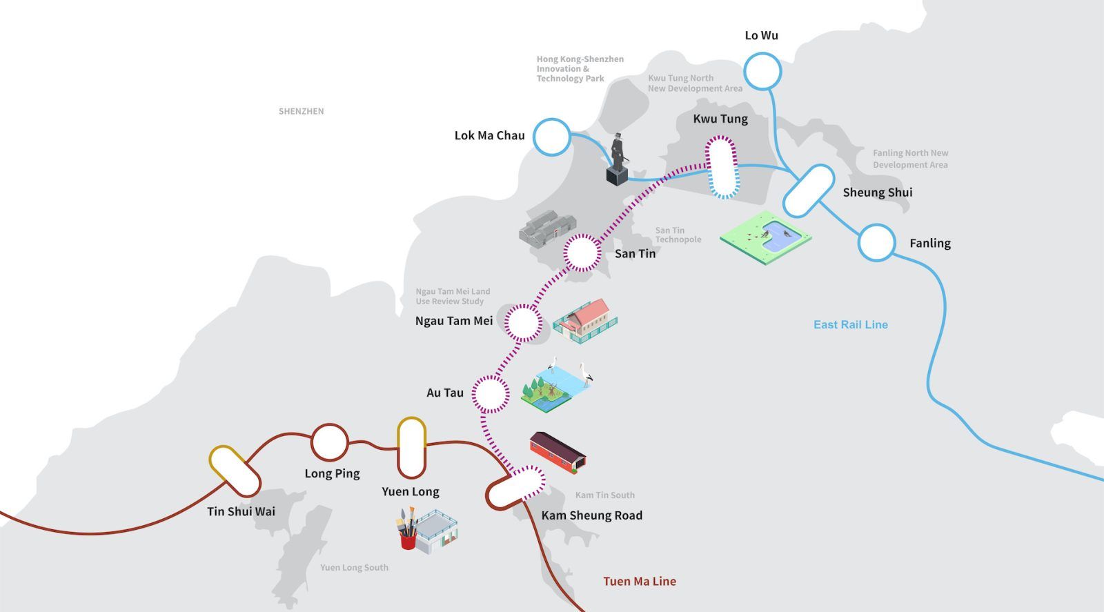 New Northern Link MTR line connects Tuen Ma Line and East Rail Line