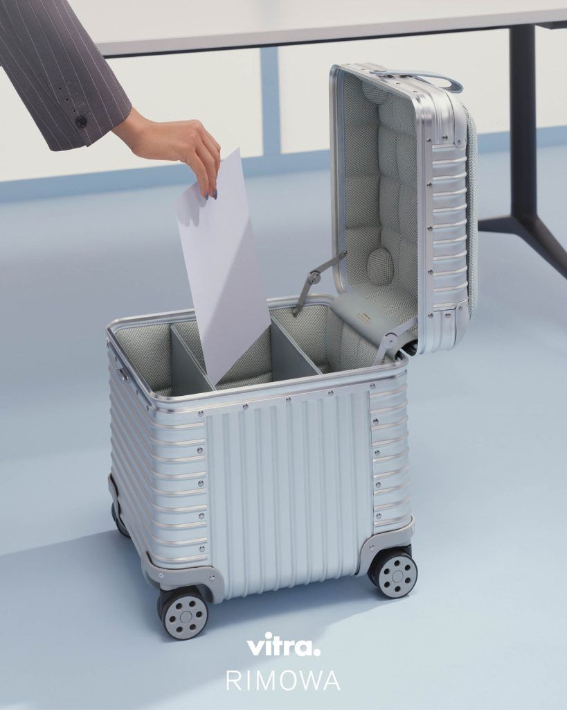 RIMOWA Joins Vitra for An Aluminium Storage Stool