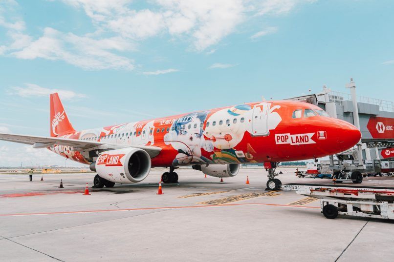 Loong Air Pop Land livery plane lands with Molly and Labubu | LSA HK