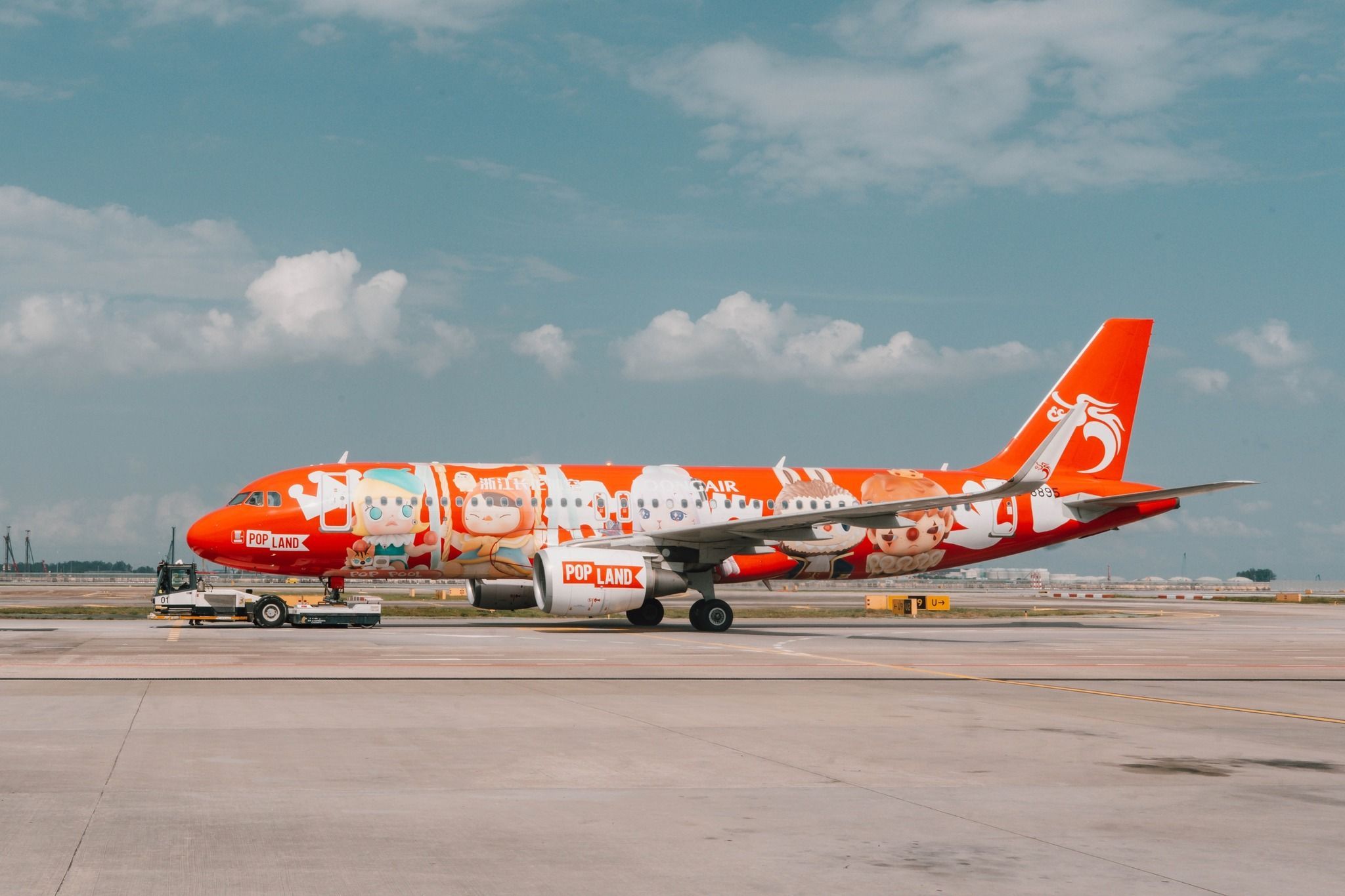 Loong Air Pop Land livery plane lands with Molly and Labubu | LSA HK