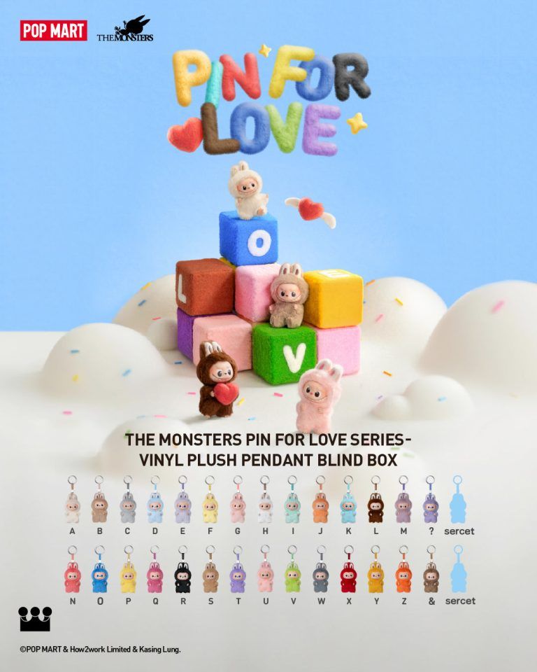 Pop Mart The Monsters: Pin For Love Mini Labubu Hong Kong details