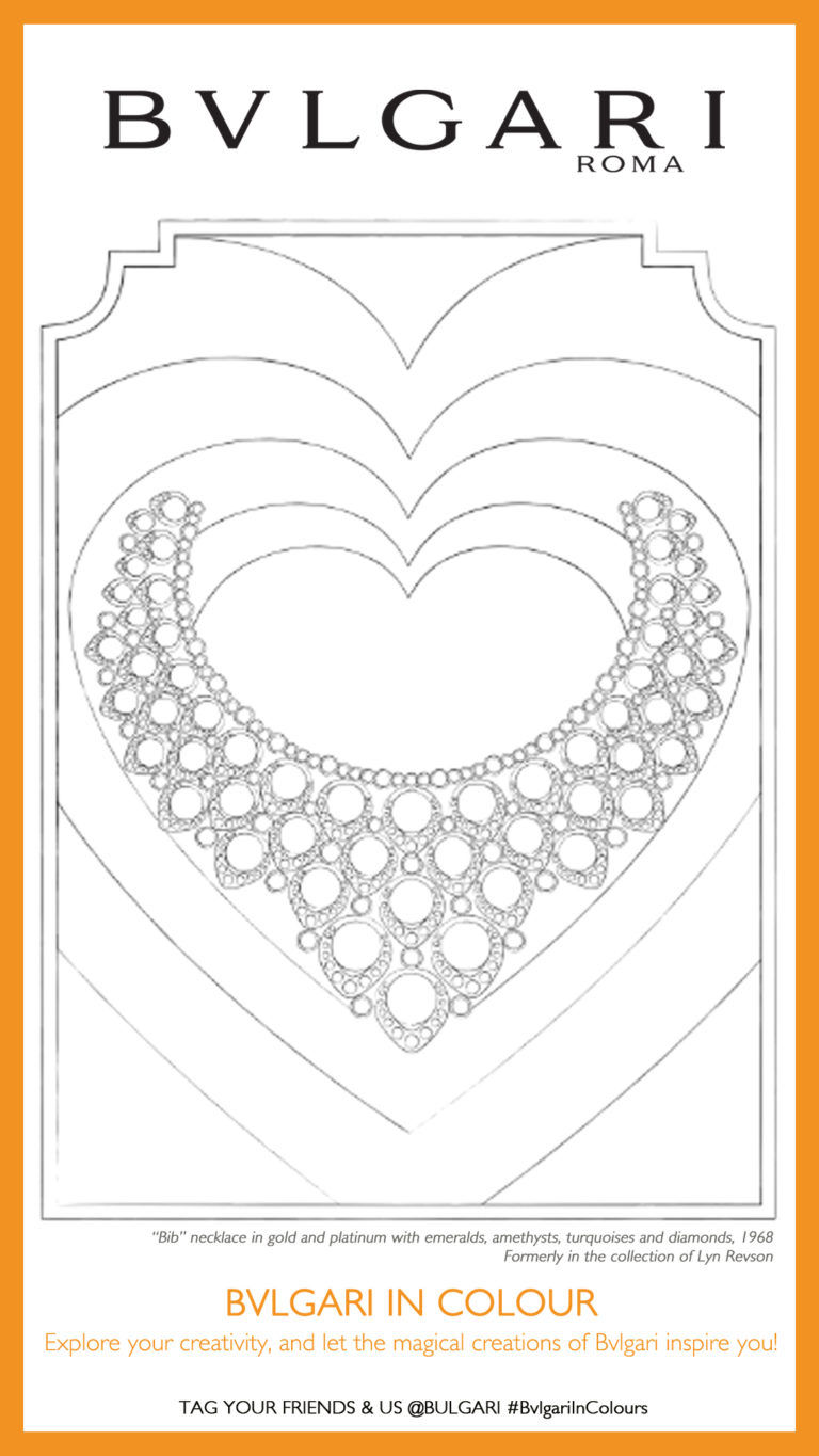 Bulgari, Gucci, and more, release free fashion colouring pages