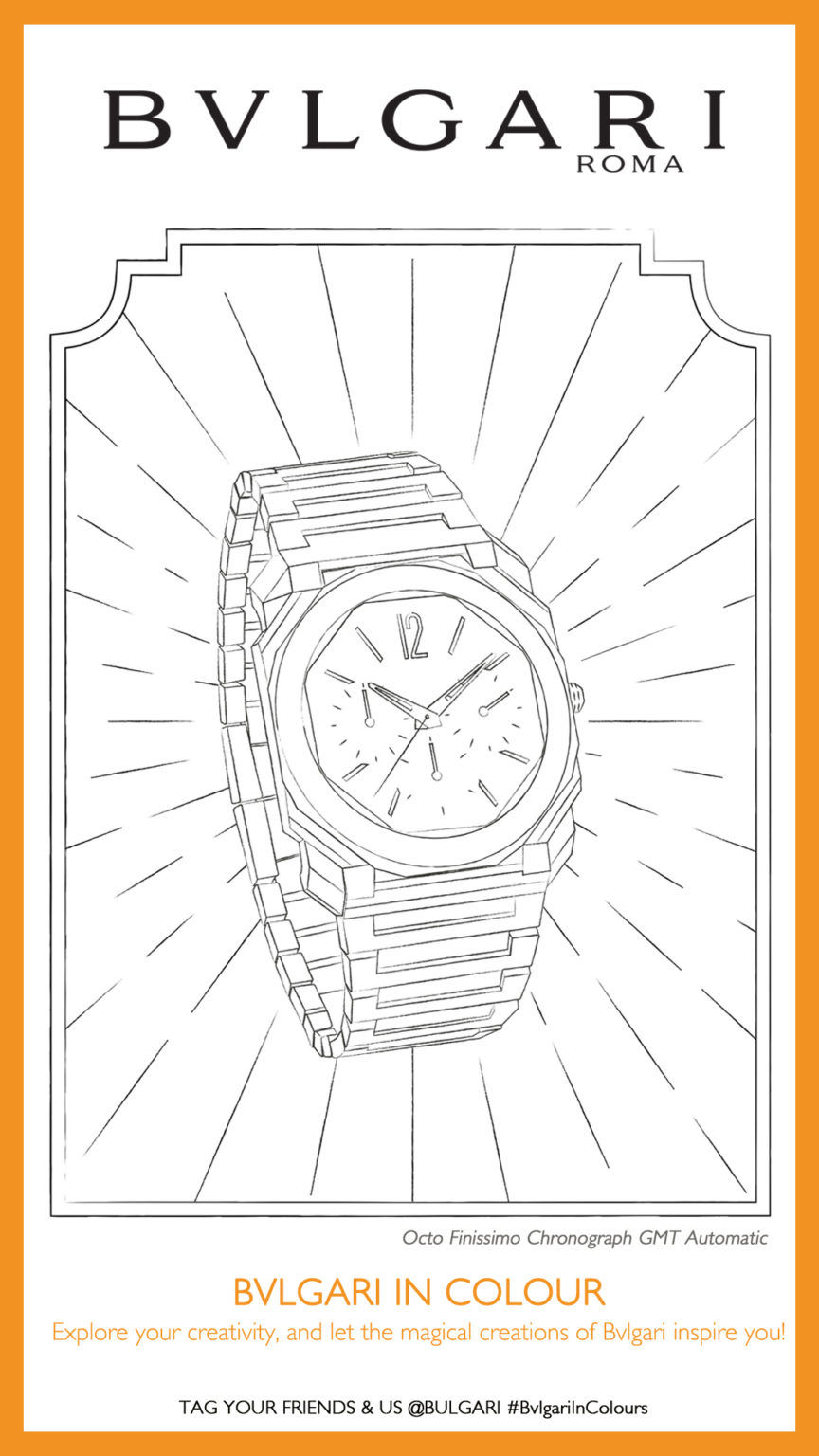 Bulgari, Gucci, and more, release free fashion colouring pages