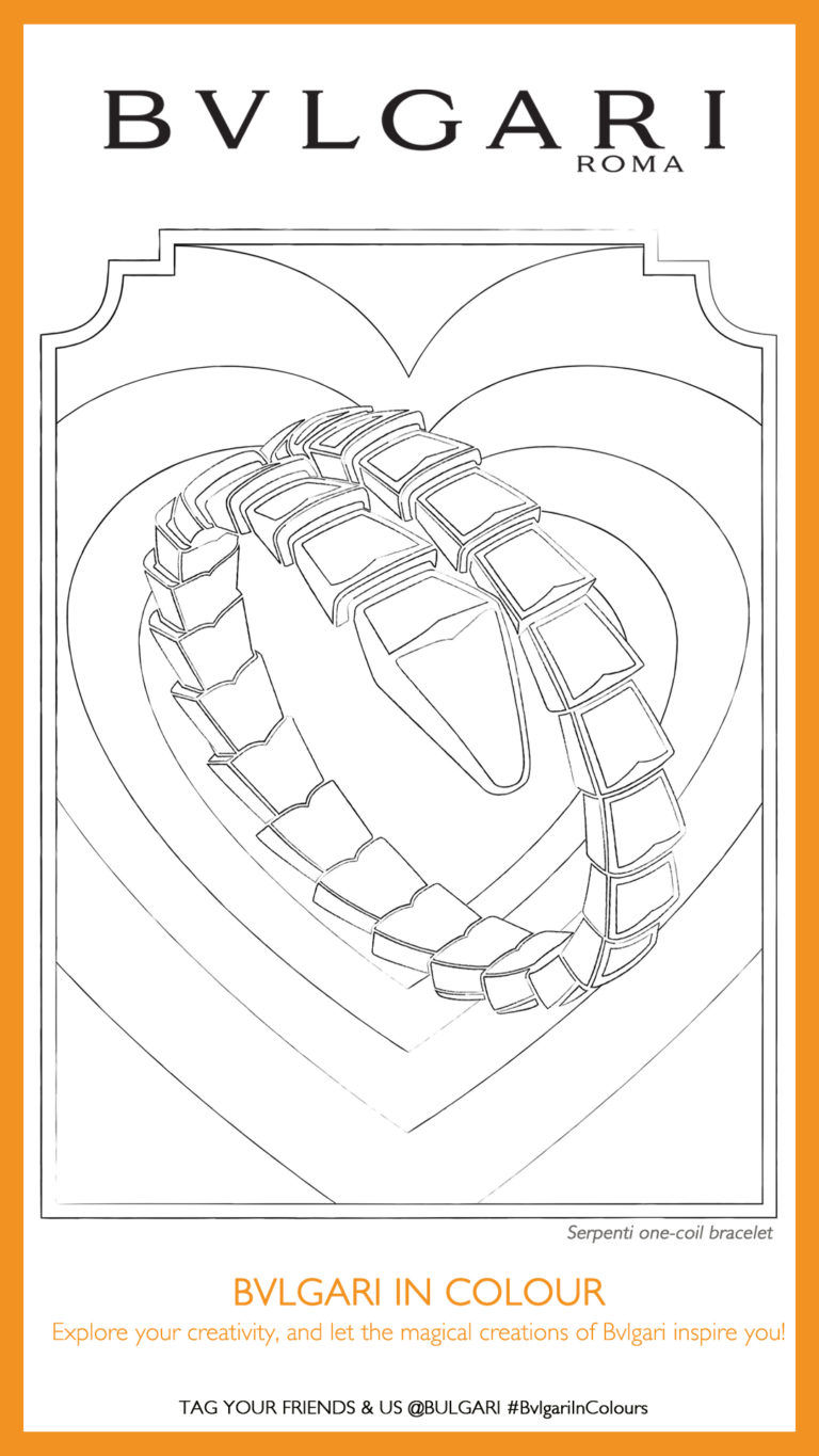 Bulgari, Gucci, and more, release free fashion colouring pages