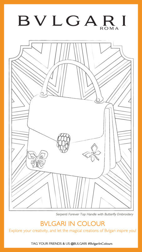 Bulgari, Gucci, and more, release free fashion colouring pages