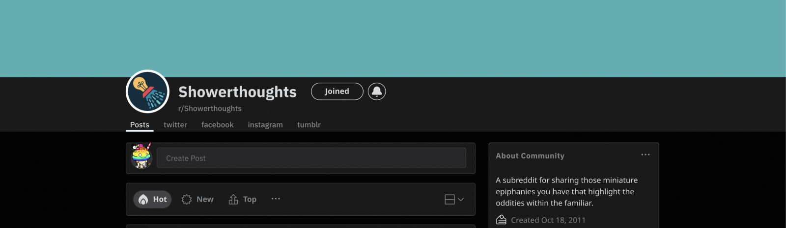 Subreddit of the week: r/ShowerThoughts