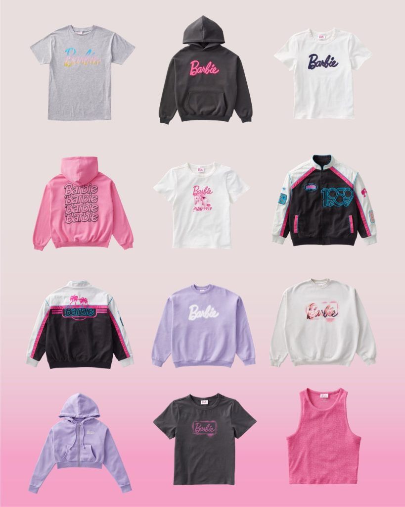Barbie brand collaborations and merchandise for the Barbie Girl aesthetic