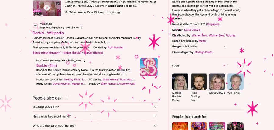You can make your Google search all Barbie fabulous