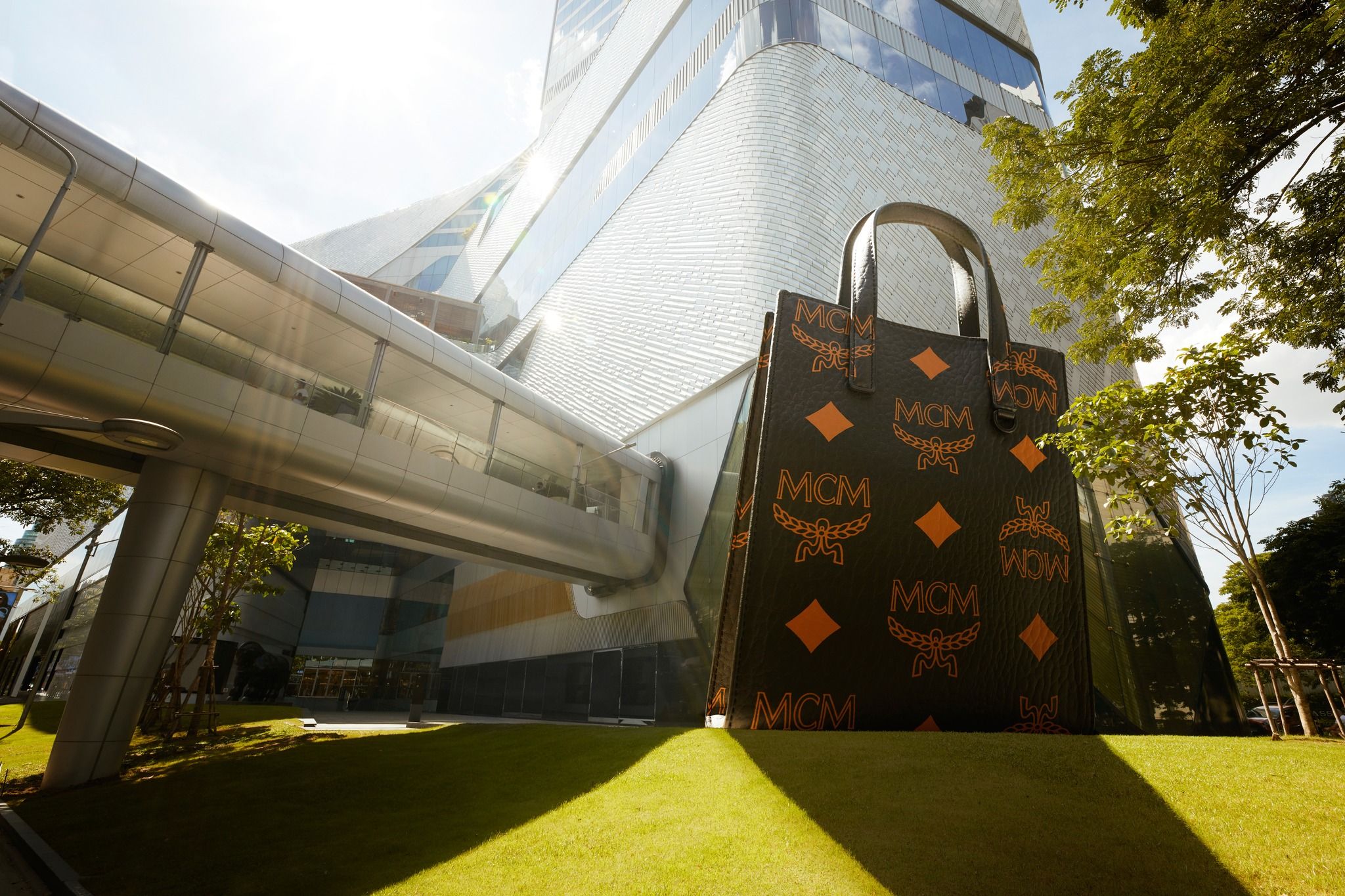 MCM Thailand's new campaign puts oversized bags in Bangkok landmarks