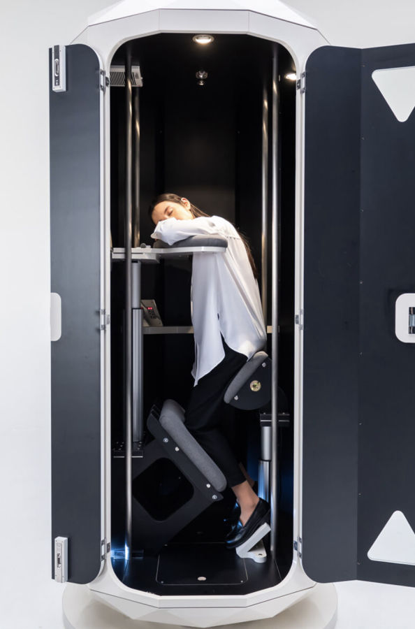 These sleeping pods in Japan let you nap standing up while at work