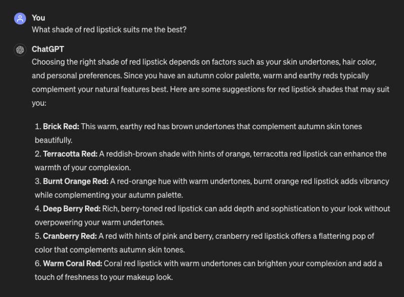 How to get your personal colour analysis using ChatGPT