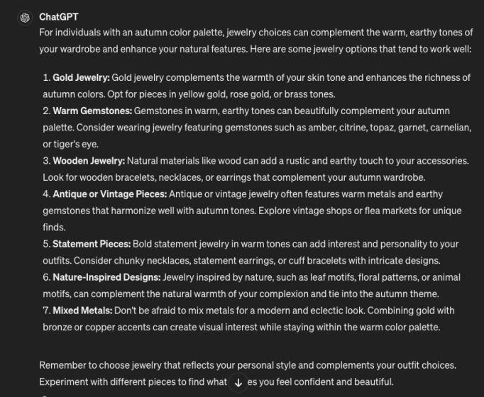 How to get your personal colour analysis using ChatGPT