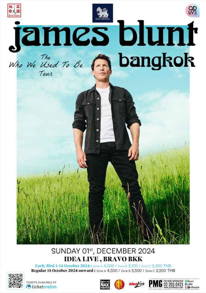 James Blunt returns to Bangkok this December 2024