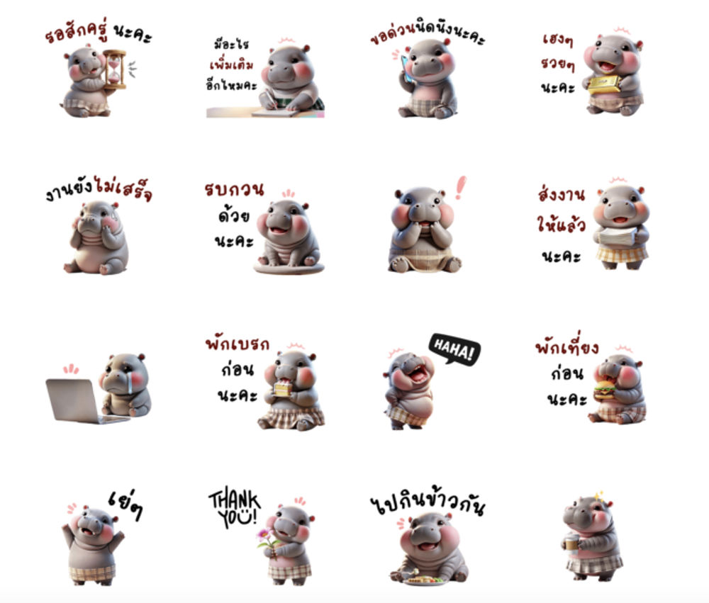 Moo Deng Line stickers to light up your group chat | Lifestyle Asia ...