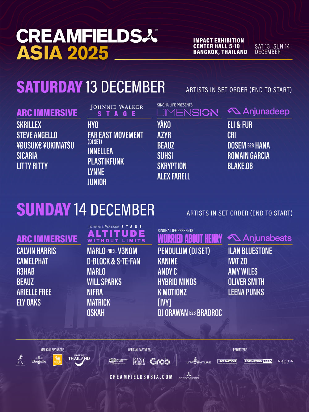 Creamfields Asia 2025: Dates, lineup, and tickets