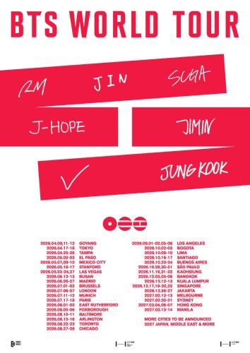 BTS is returning to Bangkok for their new world tour in 2026