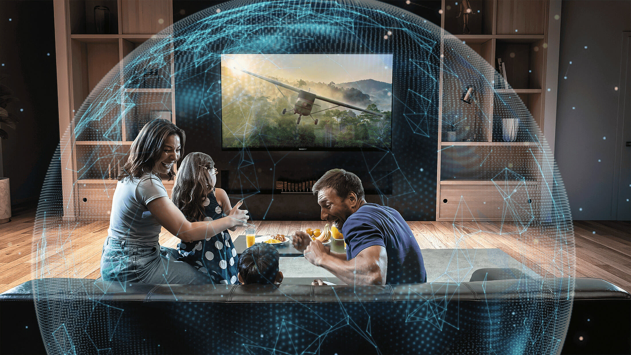 Make family time immersive with SHARP AQUOS The Scenes 8K series
