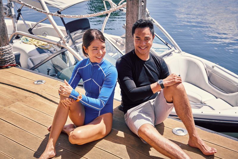 Watch Jazeman Jaafar & Bella Kuan tackle each other’s sport with Breitling