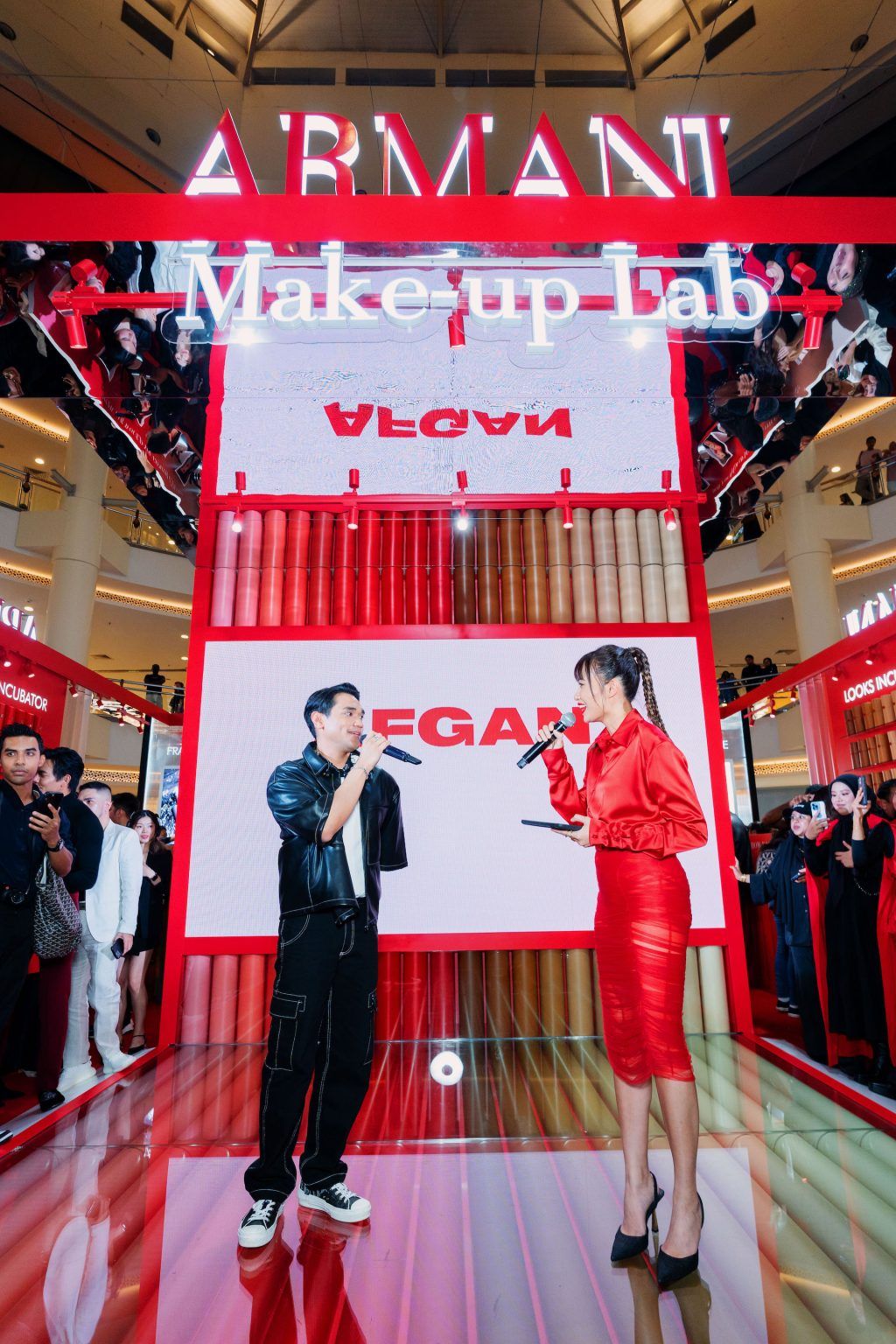Red, black, and Afgan: Celebrating the launch of Armani Make-up Lab in Southeast Asia