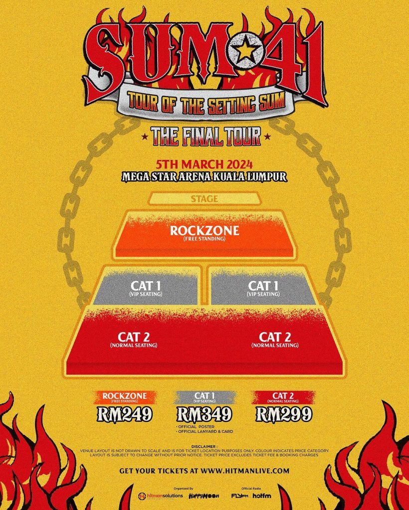 Sum 41 to hold final tour with a stop in Malaysia before disbanding