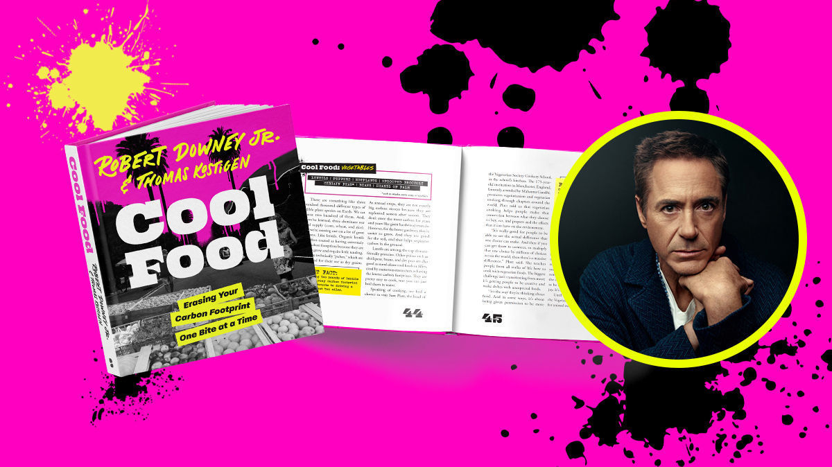 What is Robert Downey Jr.'s Cool Food sustainable cookbook all about?