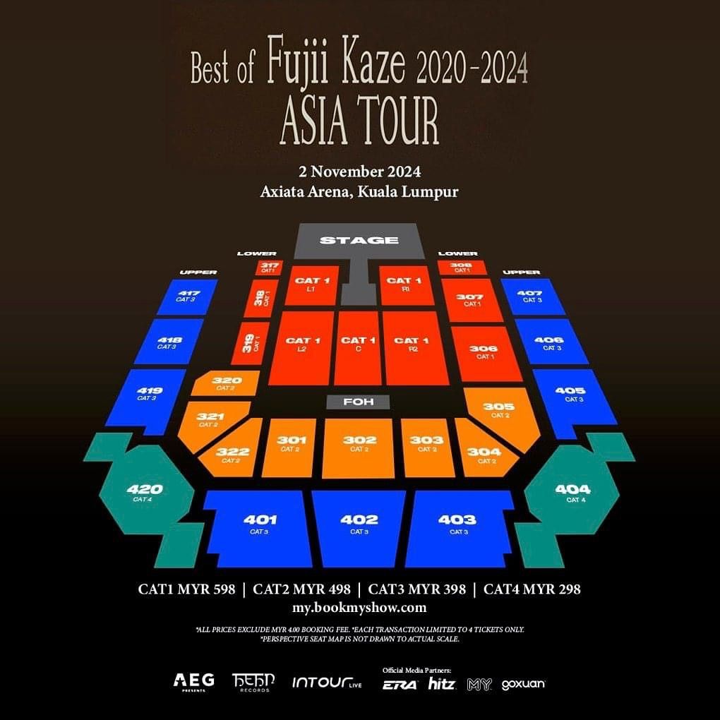 Fujii Kaze in Malaysia 2024: Details, ticket prices, and seat map