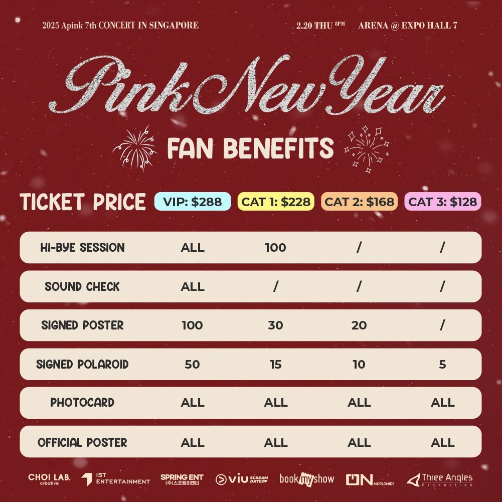 Apink [Pink New Year] 2025 Singapore concert: Ticket prices & details