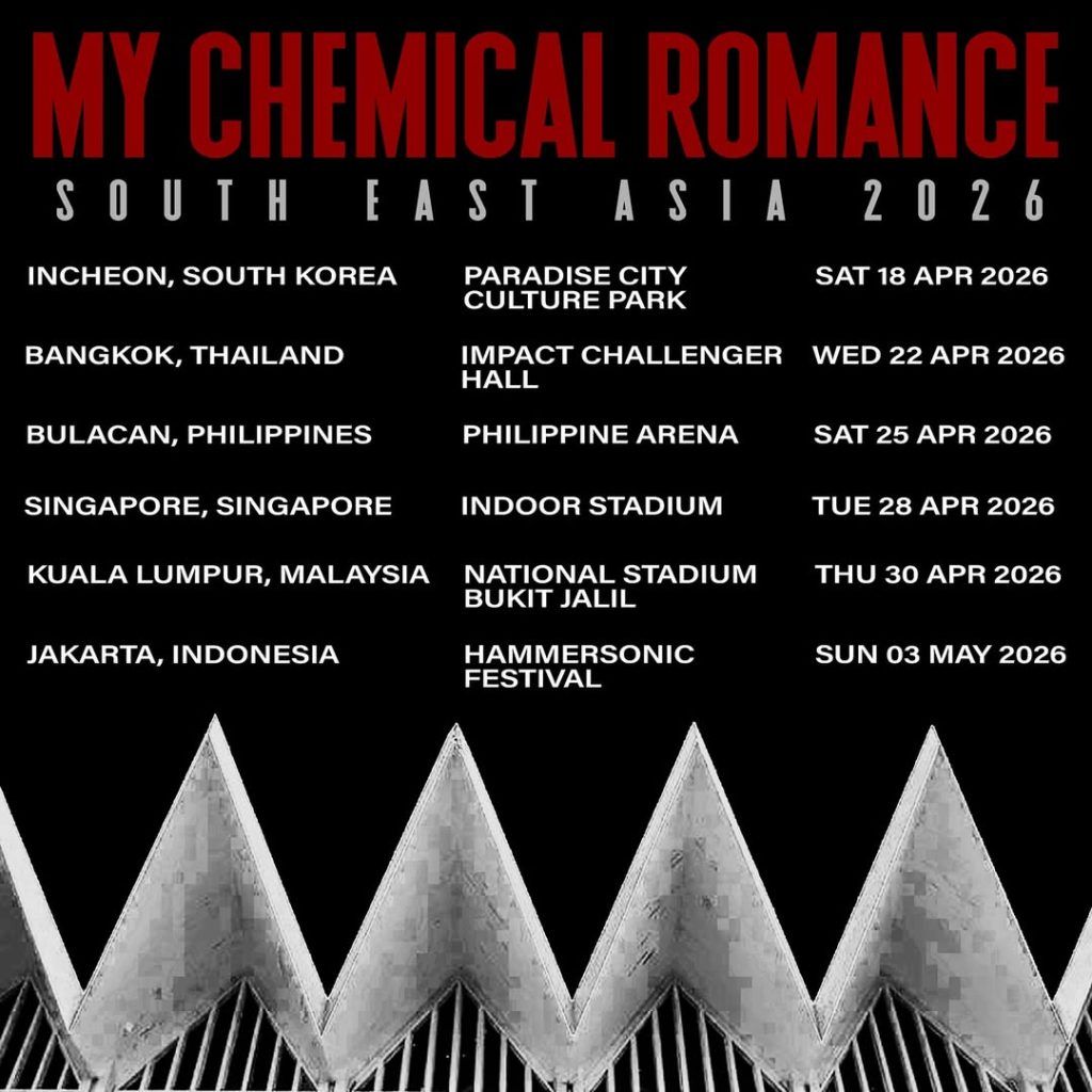 My Chemical Romance returns to Malaysia in 2026: Ticket prices and more