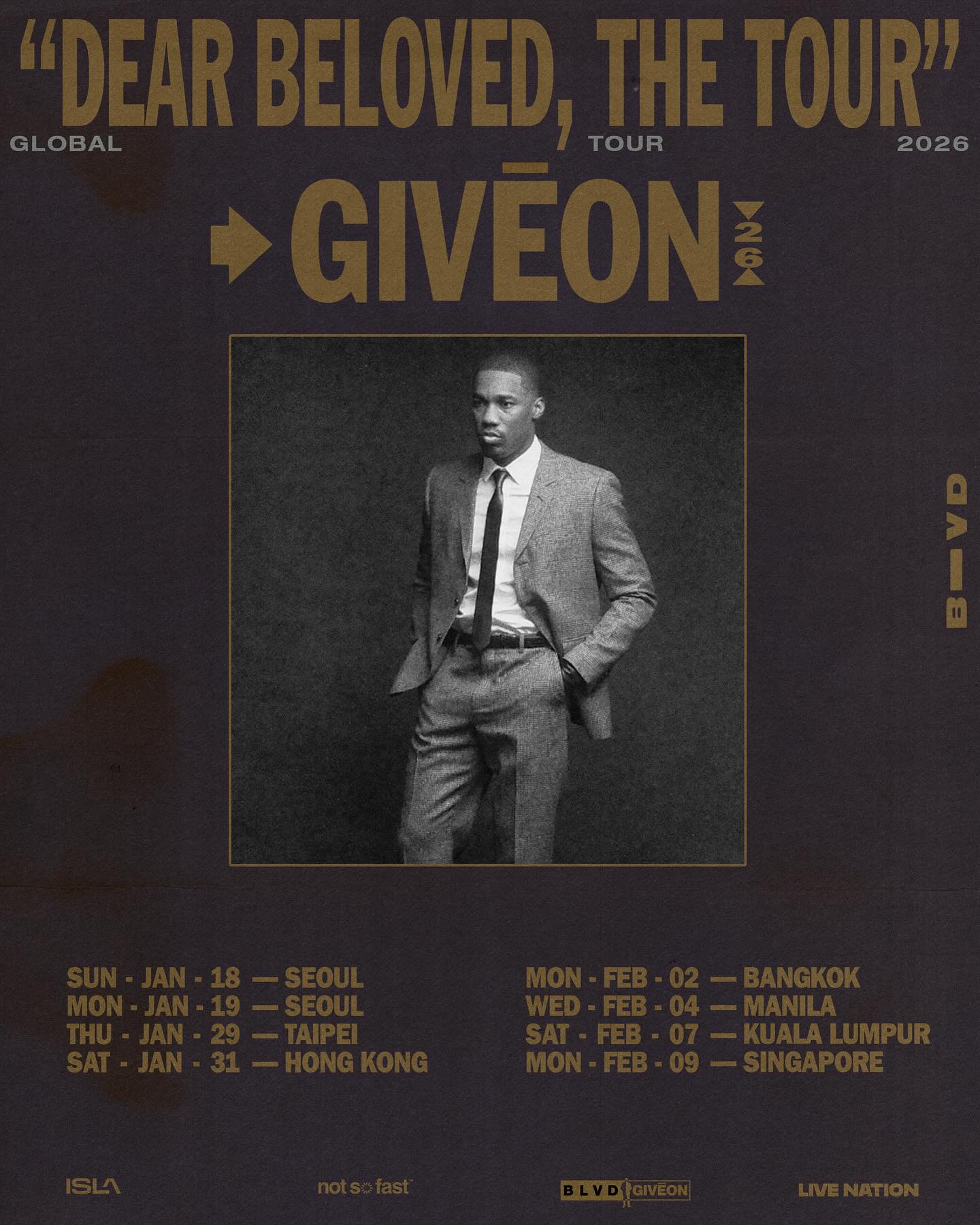Giveon is coming to Malaysia in 2026 on his 'Dear Beloved, The Tour’