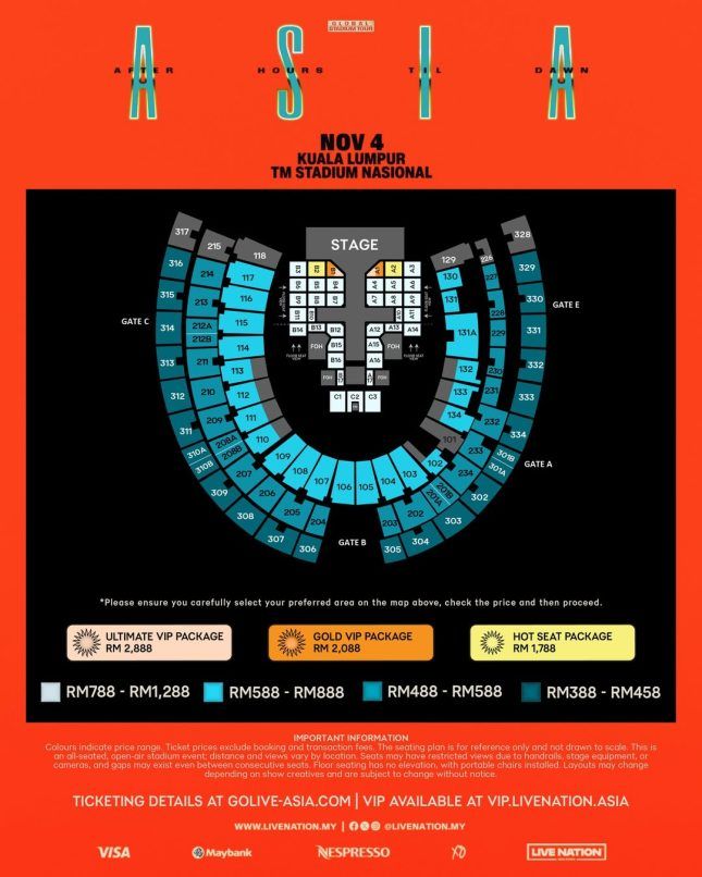 The Weeknd concert in Malaysia 2026: Ticket prices and VIP packages