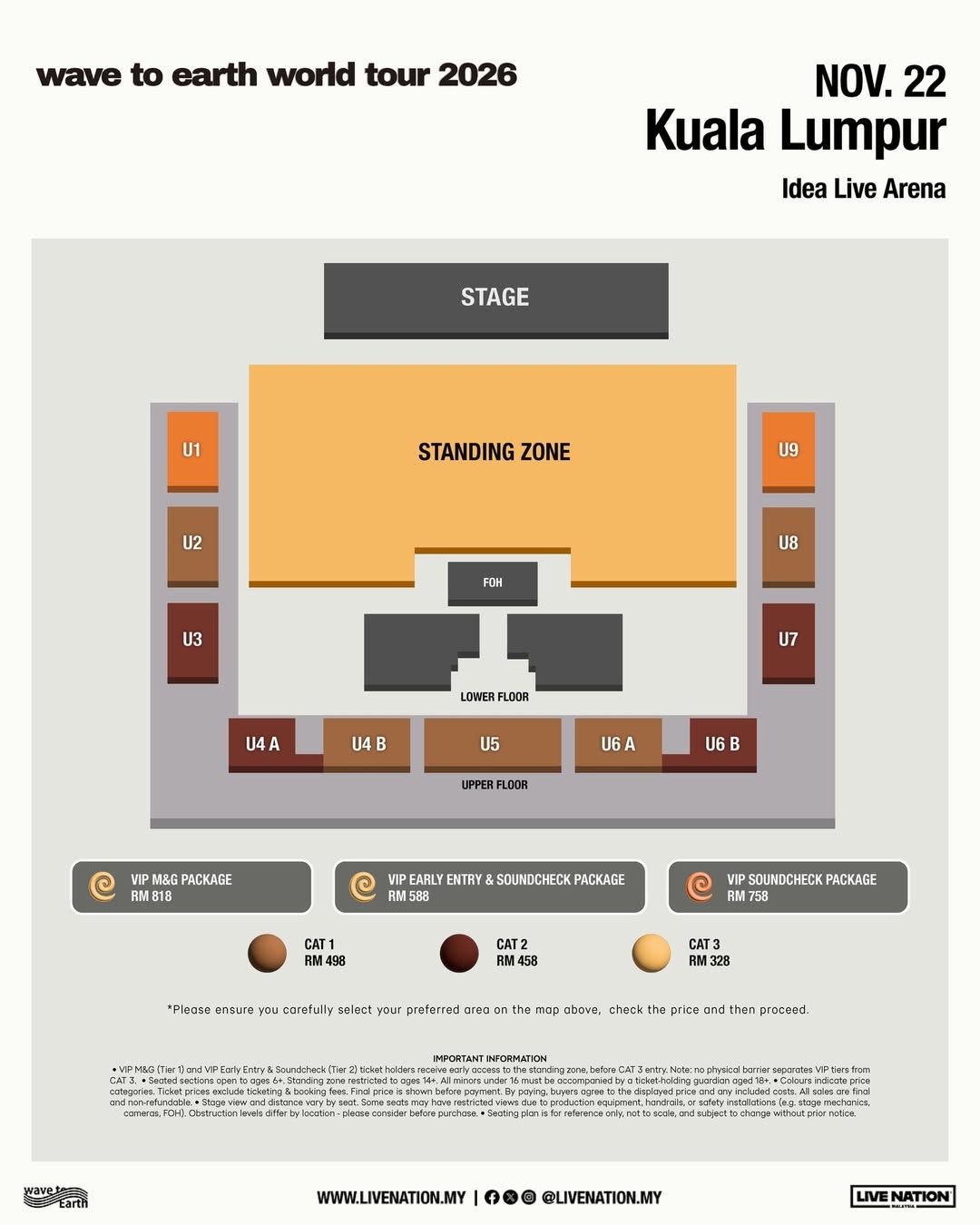 Wave to Earth concert in Malaysia 2026: Ticket prices and VIP packages