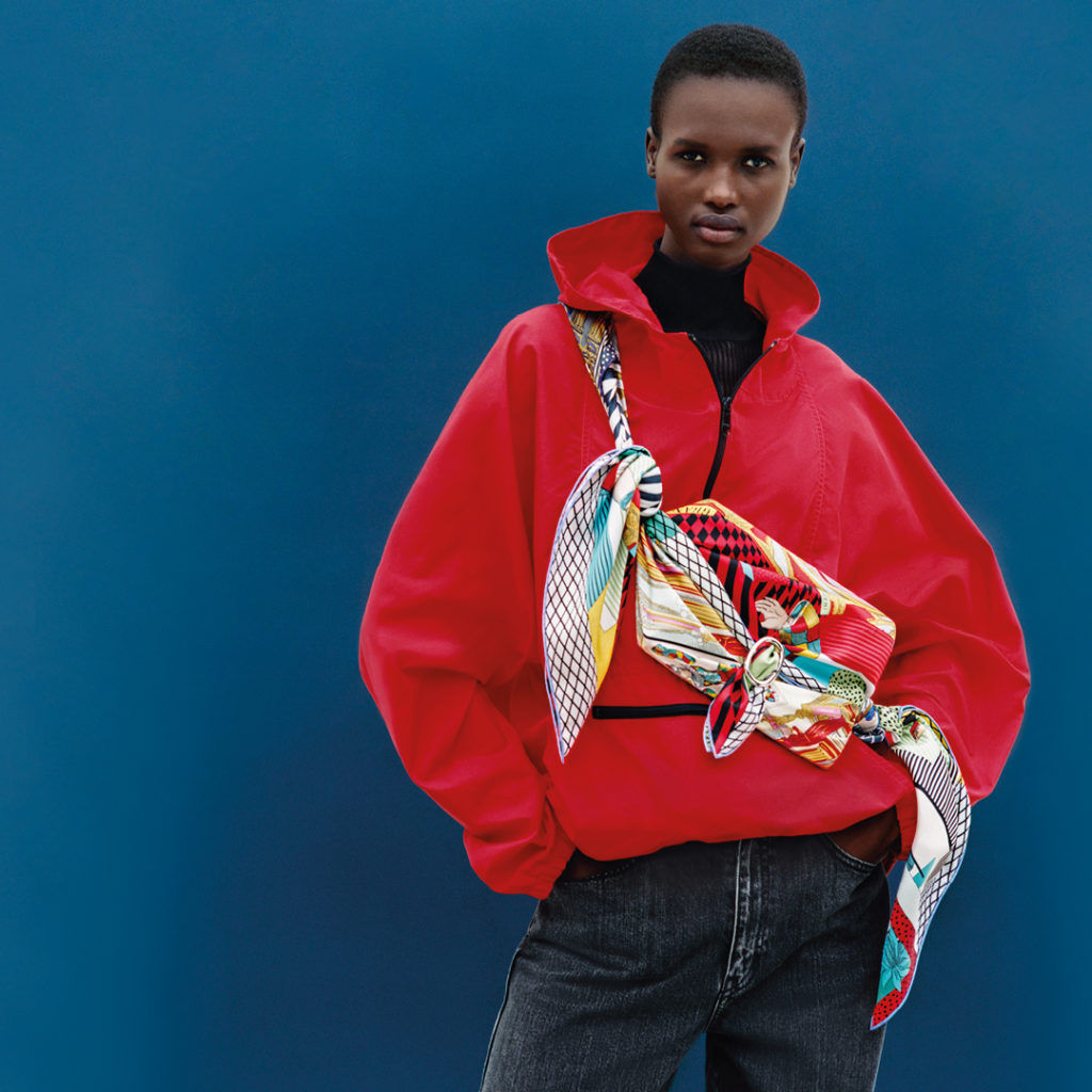 The iconic Hermes silk scarf turns into a belt bag for Fall 2021